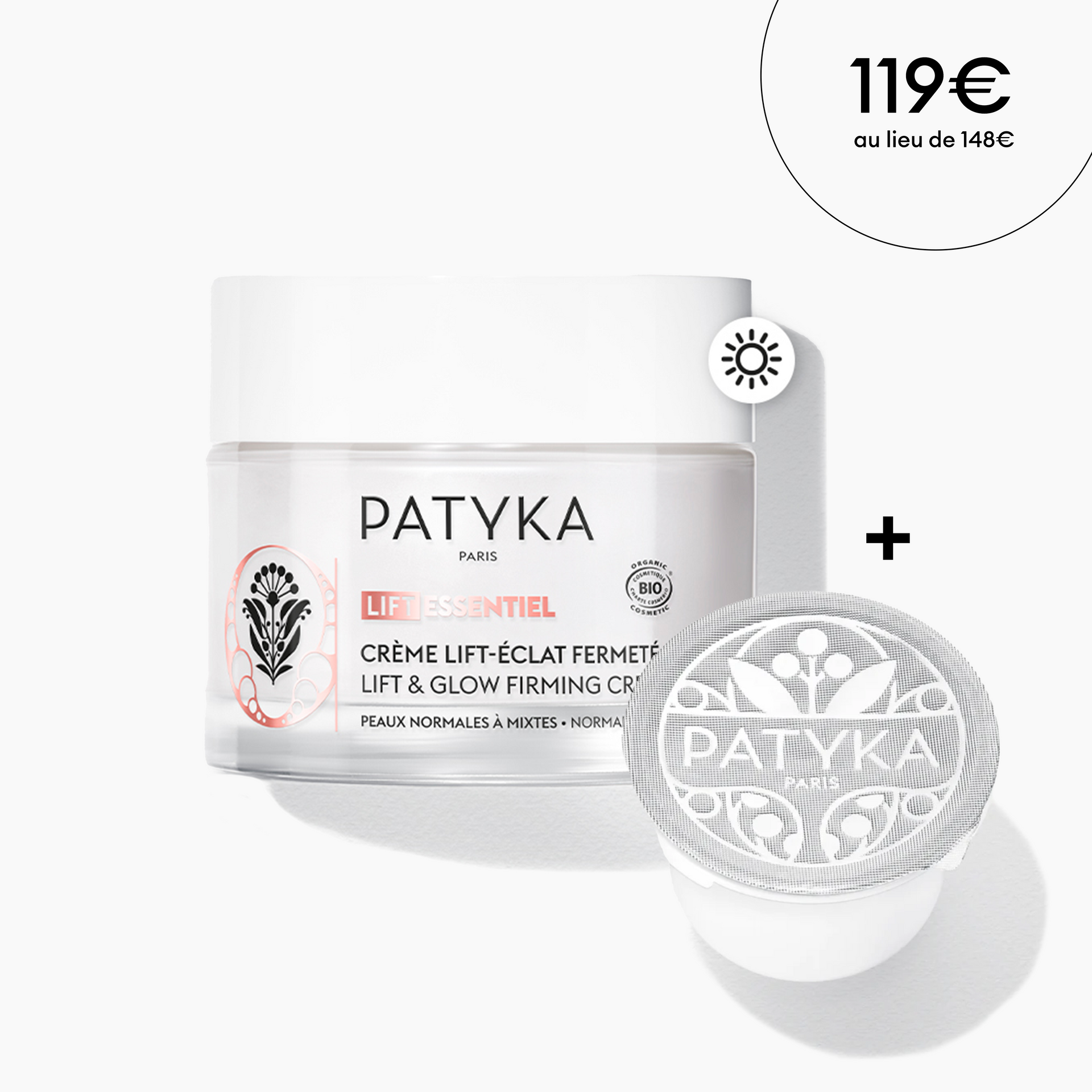 Duo Crème Lift-Éclat Fermeté & sa recharge - Soin Visage Bio - PATYKA ...